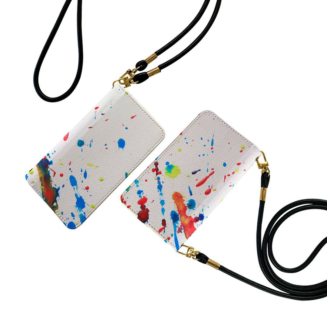 商品特徴・ショルダー付き手帳型スマホケース・シームレスな全面デザイン（内側は落ち着いたオフホワイト）・外側は高品質の人工革を使用・内側にはスマホを装着するケースが付属・機種専用のカメラホール仕様でケースを装着したままの撮影が可能・ワンセグや...