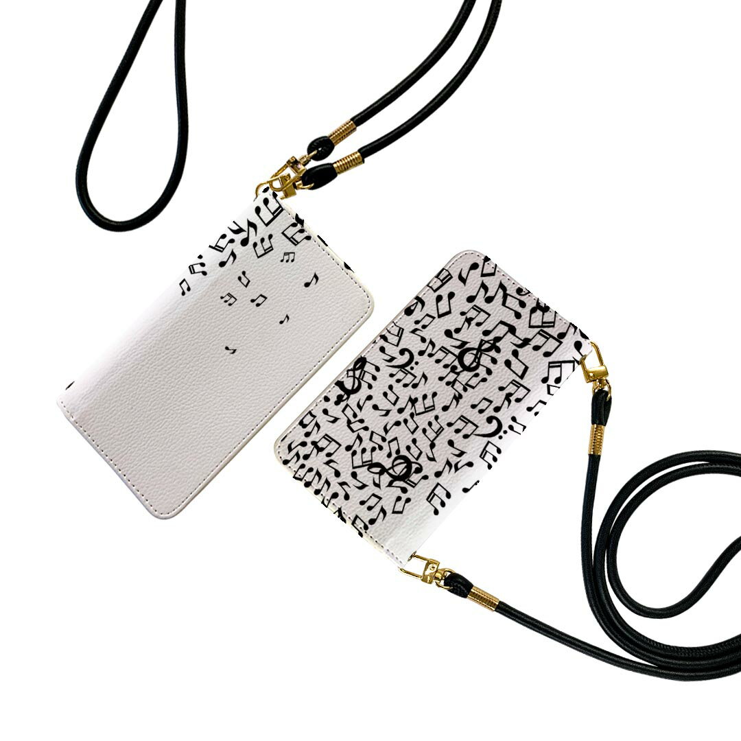 商品特徴・ショルダー付き手帳型スマホケース・シームレスな全面デザイン（内側は落ち着いたオフホワイト）・外側は高品質の人工革を使用・内側にはスマホを装着するケースが付属・機種専用のカメラホール仕様でケースを装着したままの撮影が可能・ワンセグや...