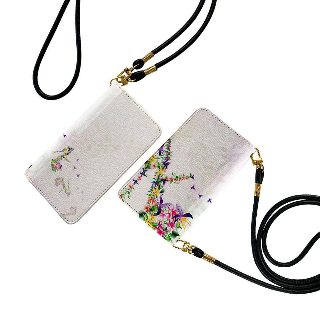 商品特徴・ショルダー付き手帳型スマホケース・シームレスな全面デザイン（内側は落ち着いたオフホワイト）・外側は高品質の人工革を使用・内側にはスマホを装着するケースが付属・機種専用のカメラホール仕様でケースを装着したままの撮影が可能・ワンセグや...