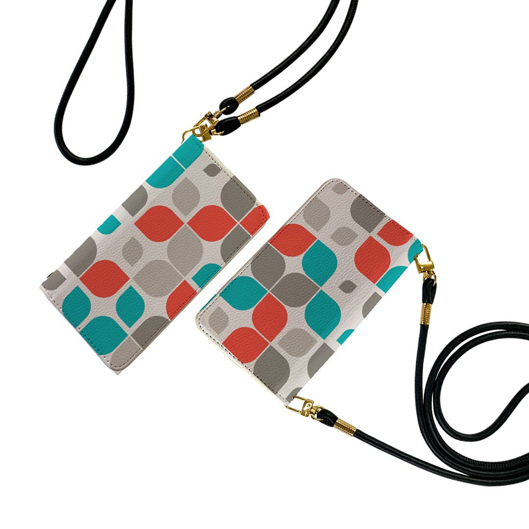 商品特徴・ショルダー付き手帳型スマホケース・シームレスな全面デザイン（内側は落ち着いたオフホワイト）・外側は高品質の人工革を使用・内側にはスマホを装着するケースが付属・機種専用のカメラホール仕様でケースを装着したままの撮影が可能・ワンセグや...