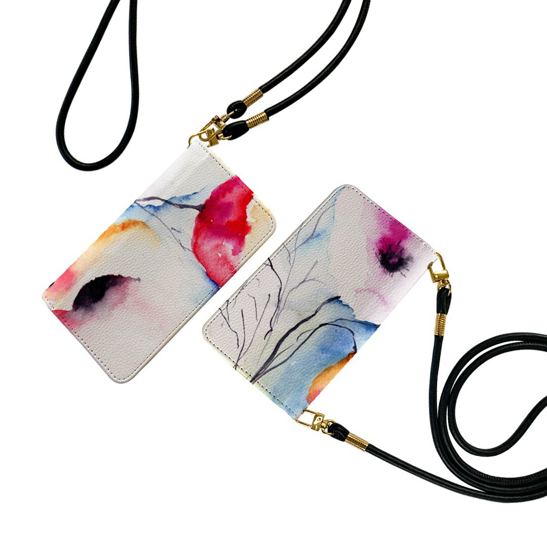 商品特徴・ショルダー付き手帳型スマホケース・シームレスな全面デザイン（内側は落ち着いたオフホワイト）・外側は高品質の人工革を使用・内側にはスマホを装着するケースが付属・機種専用のカメラホール仕様でケースを装着したままの撮影が可能・ワンセグや...