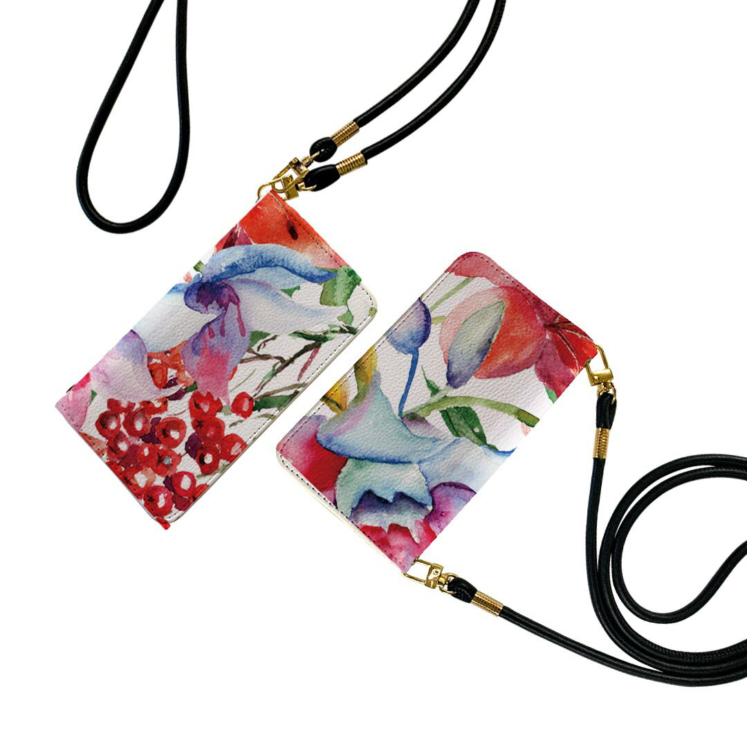 商品特徴・ショルダー付き手帳型スマホケース・シームレスな全面デザイン（内側は落ち着いたオフホワイト）・外側は高品質の人工革を使用・内側にはスマホを装着するケースが付属・機種専用のカメラホール仕様でケースを装着したままの撮影が可能・ワンセグや...