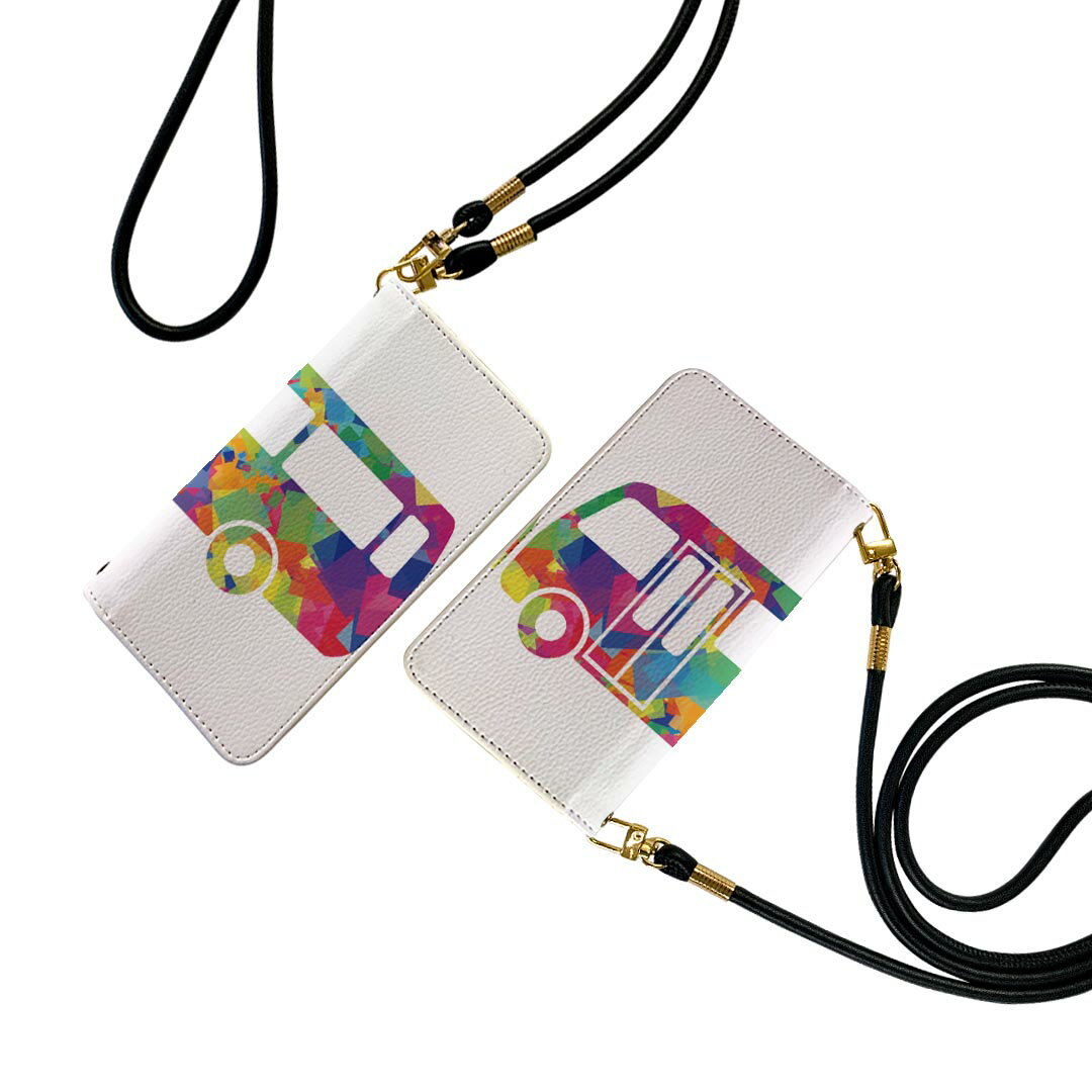 商品特徴・ショルダー付き手帳型スマホケース・シームレスな全面デザイン（内側は落ち着いたオフホワイト）・外側は高品質の人工革を使用・内側にはスマホを装着するケースが付属・機種専用のカメラホール仕様でケースを装着したままの撮影が可能・ワンセグや...