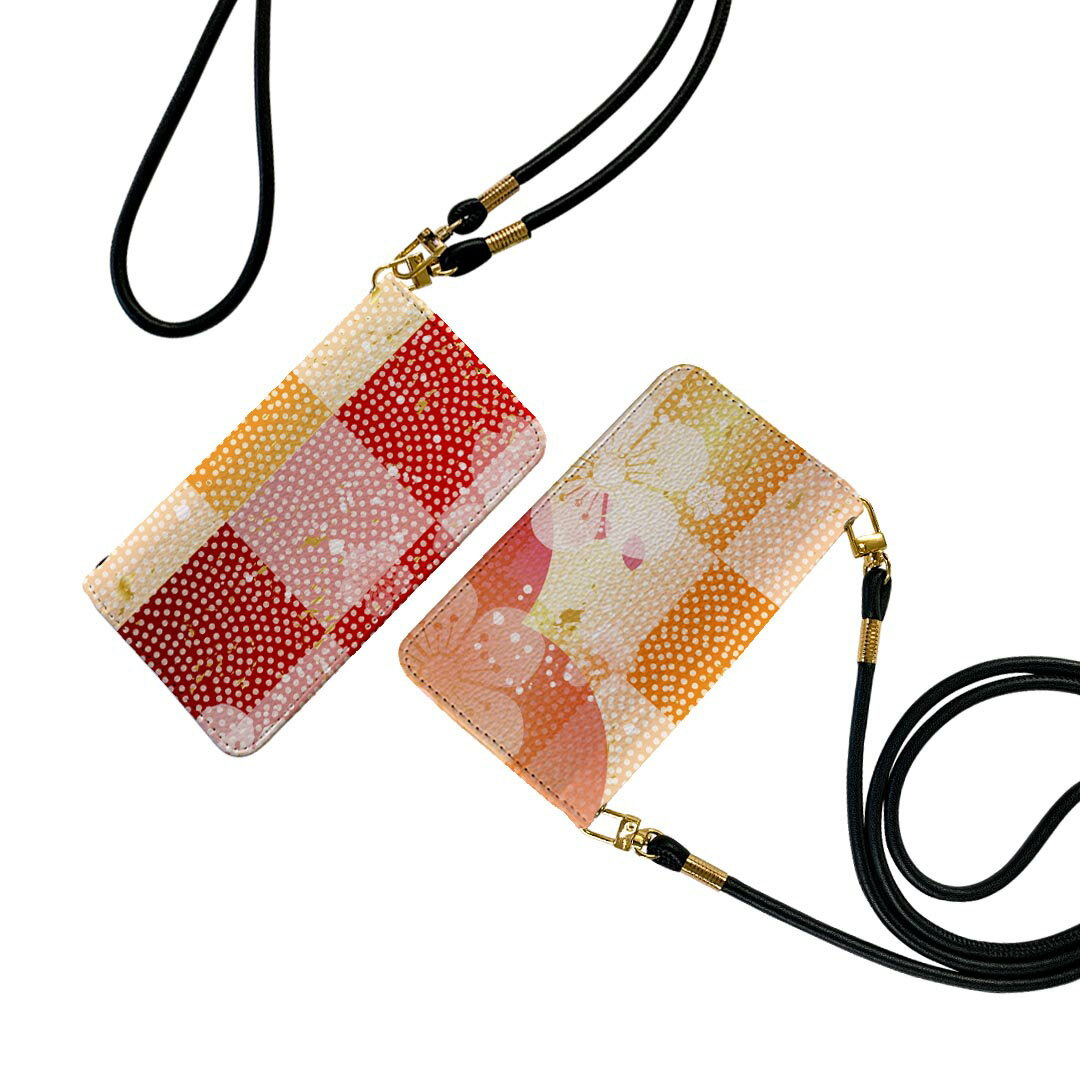 商品特徴・ショルダー付き手帳型スマホケース・シームレスな全面デザイン（内側は落ち着いたオフホワイト）・外側は高品質の人工革を使用・内側にはスマホを装着するケースが付属・機種専用のカメラホール仕様でケースを装着したままの撮影が可能・ワンセグや...