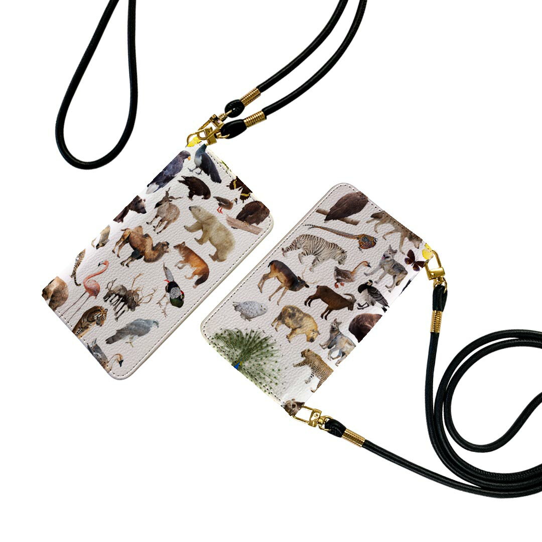 商品特徴・ショルダー付き手帳型スマホケース・シームレスな全面デザイン（内側は落ち着いたオフホワイト）・外側は高品質の人工革を使用・内側にはスマホを装着するケースが付属・機種専用のカメラホール仕様でケースを装着したままの撮影が可能・ワンセグや...