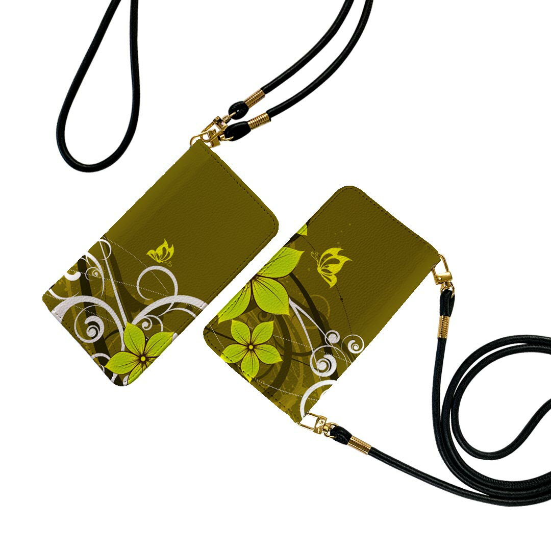 商品特徴・ショルダー付き手帳型スマホケース・シームレスな全面デザイン（内側は落ち着いたオフホワイト）・外側は高品質の人工革を使用・内側にはスマホを装着するケースが付属・機種専用のカメラホール仕様でケースを装着したままの撮影が可能・ワンセグや...