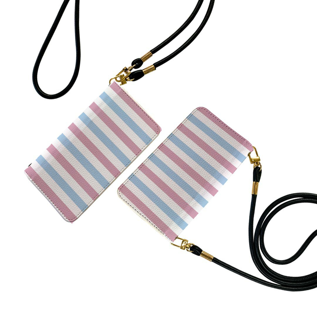 商品特徴・ショルダー付き手帳型スマホケース・シームレスな全面デザイン（内側は落ち着いたオフホワイト）・外側は高品質の人工革を使用・内側にはスマホを装着するケースが付属・機種専用のカメラホール仕様でケースを装着したままの撮影が可能・ワンセグや...