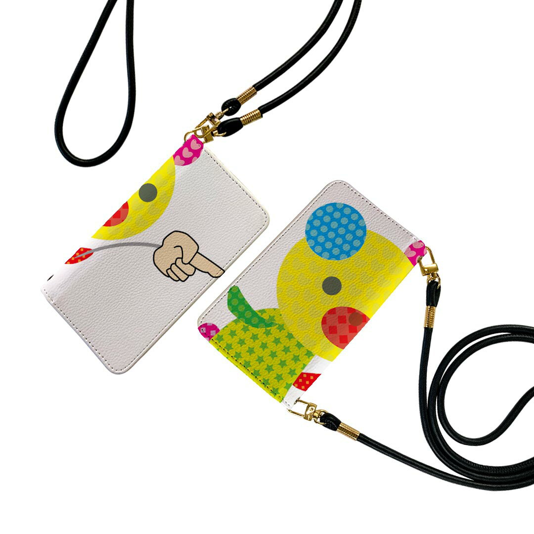 商品特徴・ショルダー付き手帳型スマホケース・シームレスな全面デザイン（内側は落ち着いたオフホワイト）・外側は高品質の人工革を使用・内側にはスマホを装着するケースが付属・機種専用のカメラホール仕様でケースを装着したままの撮影が可能・ワンセグや...