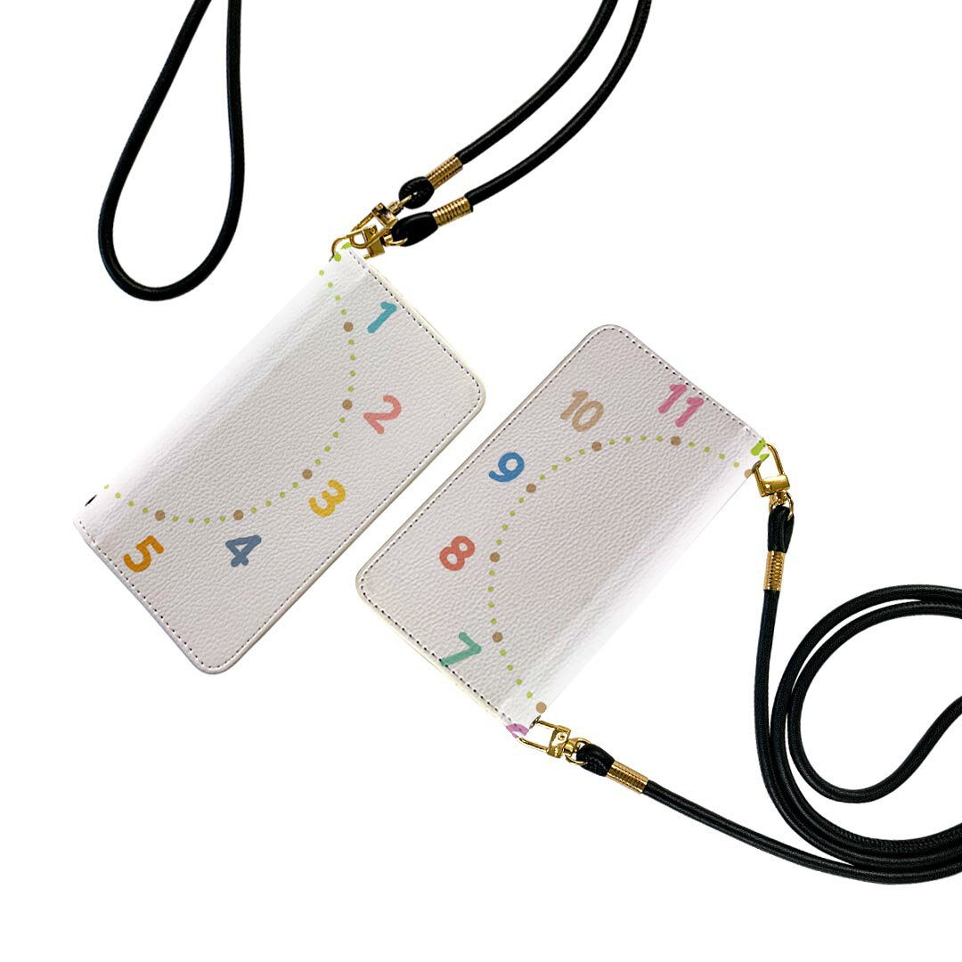 商品特徴・ショルダー付き手帳型スマホケース・シームレスな全面デザイン（内側は落ち着いたオフホワイト）・外側は高品質の人工革を使用・内側にはスマホを装着するケースが付属・機種専用のカメラホール仕様でケースを装着したままの撮影が可能・ワンセグや...