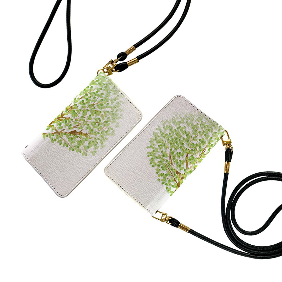 商品特徴・ショルダー付き手帳型スマホケース・シームレスな全面デザイン（内側は落ち着いたオフホワイト）・外側は高品質の人工革を使用・内側にはスマホを装着するケースが付属・機種専用のカメラホール仕様でケースを装着したままの撮影が可能・ワンセグや...