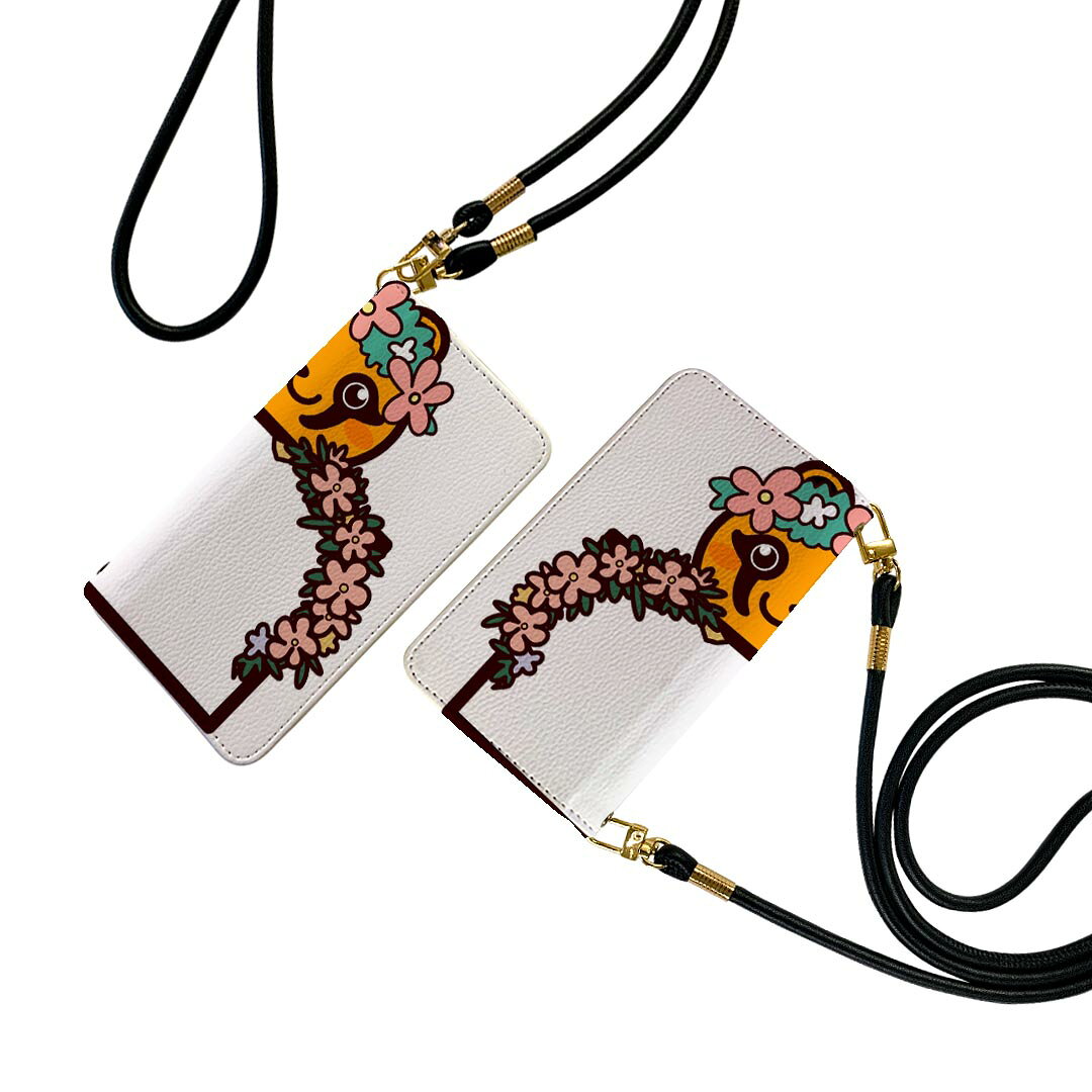 商品特徴・ショルダー付き手帳型スマホケース・シームレスな全面デザイン（内側は落ち着いたオフホワイト）・外側は高品質の人工革を使用・内側にはスマホを装着するケースが付属・機種専用のカメラホール仕様でケースを装着したままの撮影が可能・ワンセグや...