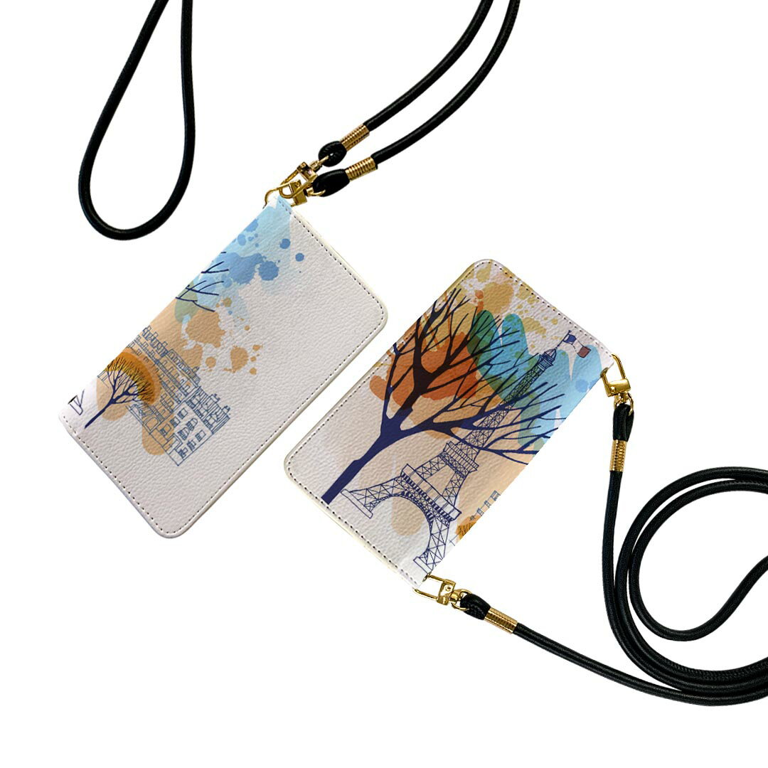 商品特徴・ショルダー付き手帳型スマホケース・シームレスな全面デザイン（内側は落ち着いたオフホワイト）・外側は高品質の人工革を使用・内側にはスマホを装着するケースが付属・機種専用のカメラホール仕様でケースを装着したままの撮影が可能・ワンセグや...