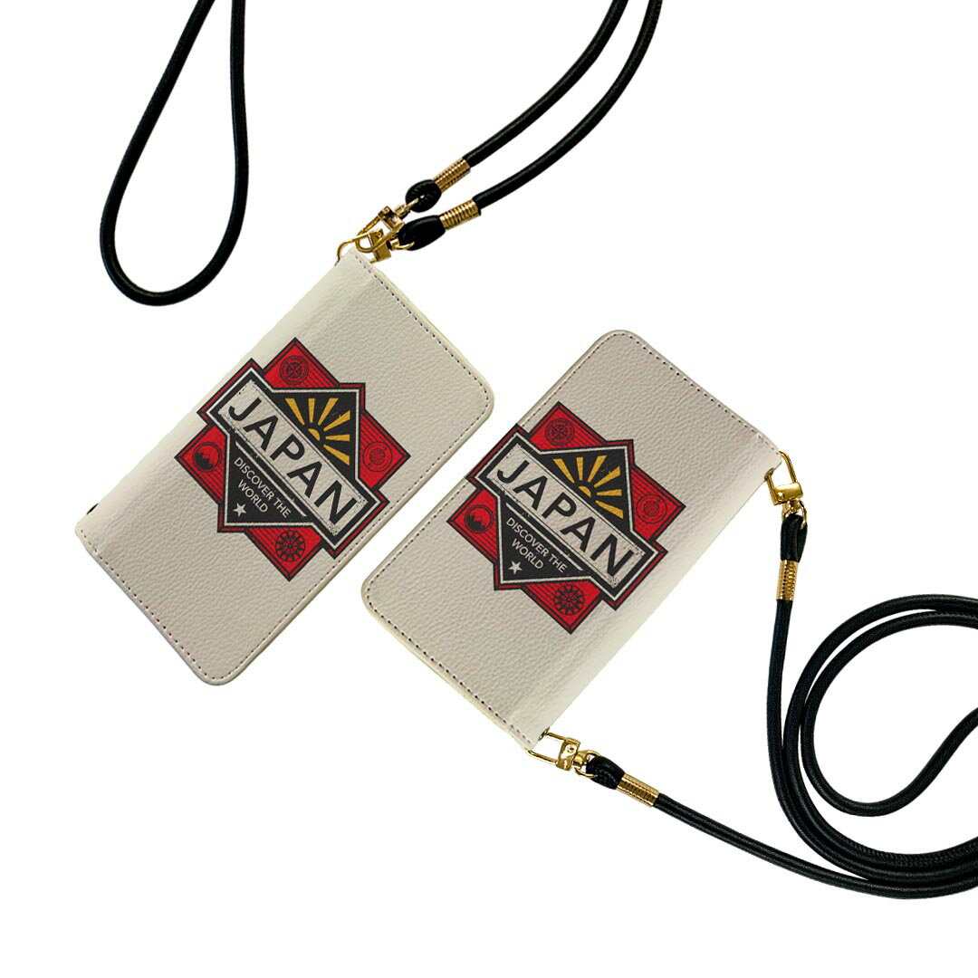 商品特徴・ショルダー付き手帳型スマホケース・シームレスな全面デザイン（内側は落ち着いたオフホワイト）・外側は高品質の人工革を使用・内側にはスマホを装着するケースが付属・機種専用のカメラホール仕様でケースを装着したままの撮影が可能・ワンセグや...