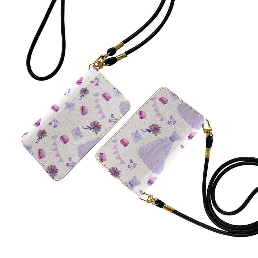 商品特徴・ショルダー付き手帳型スマホケース・シームレスな全面デザイン（内側は落ち着いたオフホワイト）・外側は高品質の人工革を使用・内側にはスマホを装着するケースが付属・機種専用のカメラホール仕様でケースを装着したままの撮影が可能・ワンセグや...