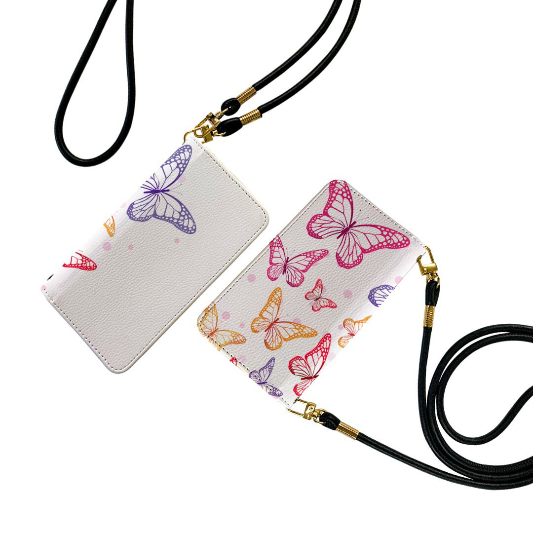 商品特徴・ショルダー付き手帳型スマホケース・シームレスな全面デザイン（内側は落ち着いたオフホワイト）・外側は高品質の人工革を使用・内側にはスマホを装着するケースが付属・機種専用のカメラホール仕様でケースを装着したままの撮影が可能・ワンセグや...