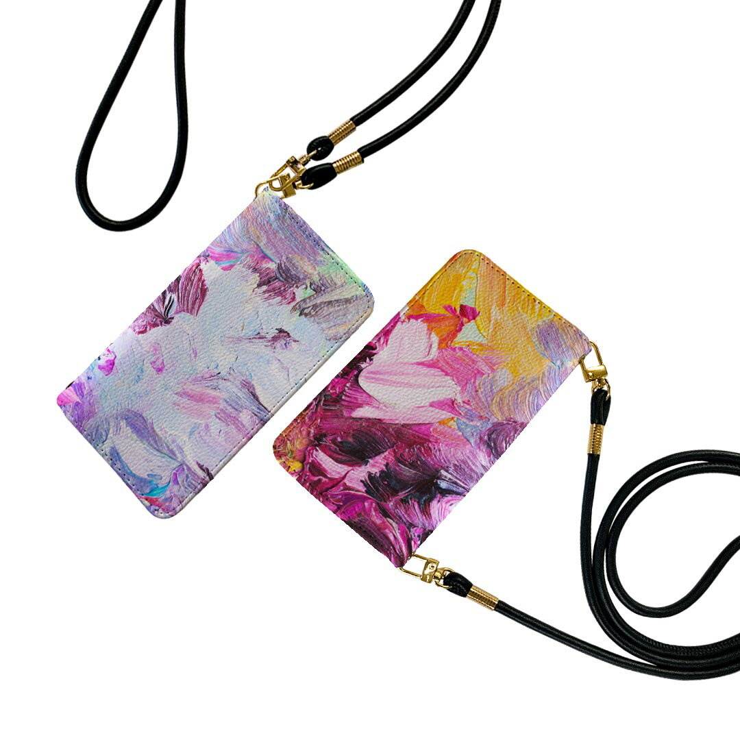 商品特徴・ショルダー付き手帳型スマホケース・シームレスな全面デザイン（内側は落ち着いたオフホワイト）・外側は高品質の人工革を使用・内側にはスマホを装着するケースが付属・機種専用のカメラホール仕様でケースを装着したままの撮影が可能・ワンセグや...