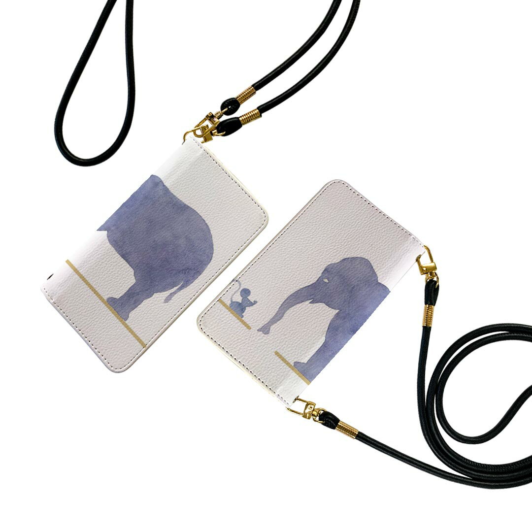 商品特徴・ショルダー付き手帳型スマホケース・シームレスな全面デザイン（内側は落ち着いたオフホワイト）・外側は高品質の人工革を使用・内側にはスマホを装着するケースが付属・機種専用のカメラホール仕様でケースを装着したままの撮影が可能・ワンセグや...