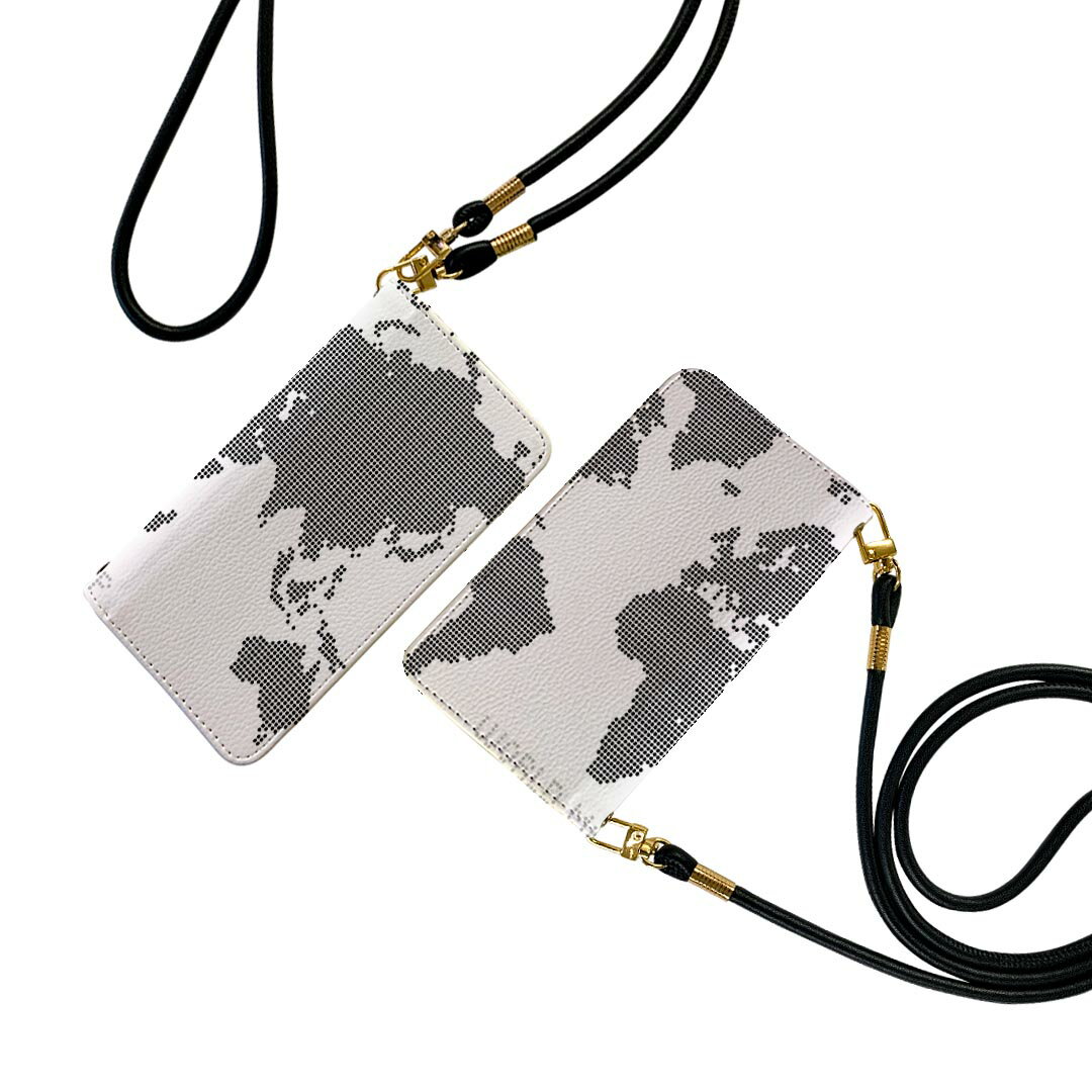 商品特徴・ショルダー付き手帳型スマホケース・シームレスな全面デザイン（内側は落ち着いたオフホワイト）・外側は高品質の人工革を使用・内側にはスマホを装着するケースが付属・機種専用のカメラホール仕様でケースを装着したままの撮影が可能・ワンセグや...