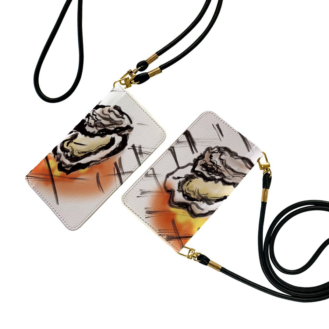 商品特徴・ショルダー付き手帳型スマホケース・シームレスな全面デザイン（内側は落ち着いたオフホワイト）・外側は高品質の人工革を使用・内側にはスマホを装着するケースが付属・機種専用のカメラホール仕様でケースを装着したままの撮影が可能・ワンセグや...