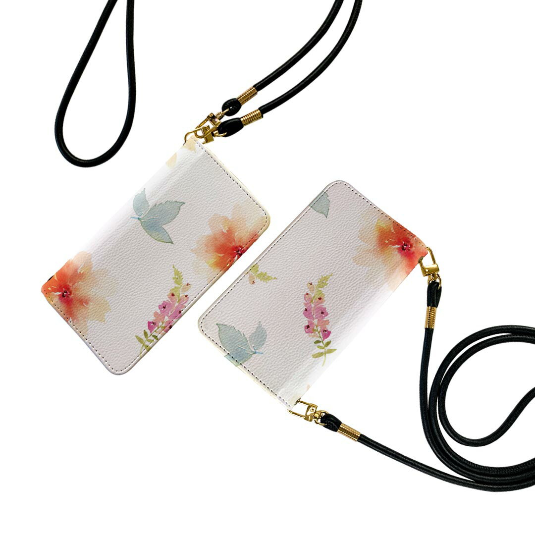 商品特徴・ショルダー付き手帳型スマホケース・シームレスな全面デザイン（内側は落ち着いたオフホワイト）・外側は高品質の人工革を使用・内側にはスマホを装着するケースが付属・機種専用のカメラホール仕様でケースを装着したままの撮影が可能・ワンセグや...