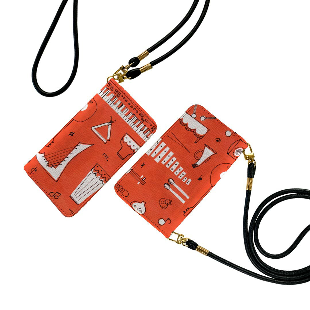 商品特徴・ショルダー付き手帳型スマホケース・シームレスな全面デザイン（内側は落ち着いたオフホワイト）・外側は高品質の人工革を使用・内側にはスマホを装着するケースが付属・機種専用のカメラホール仕様でケースを装着したままの撮影が可能・ワンセグや...