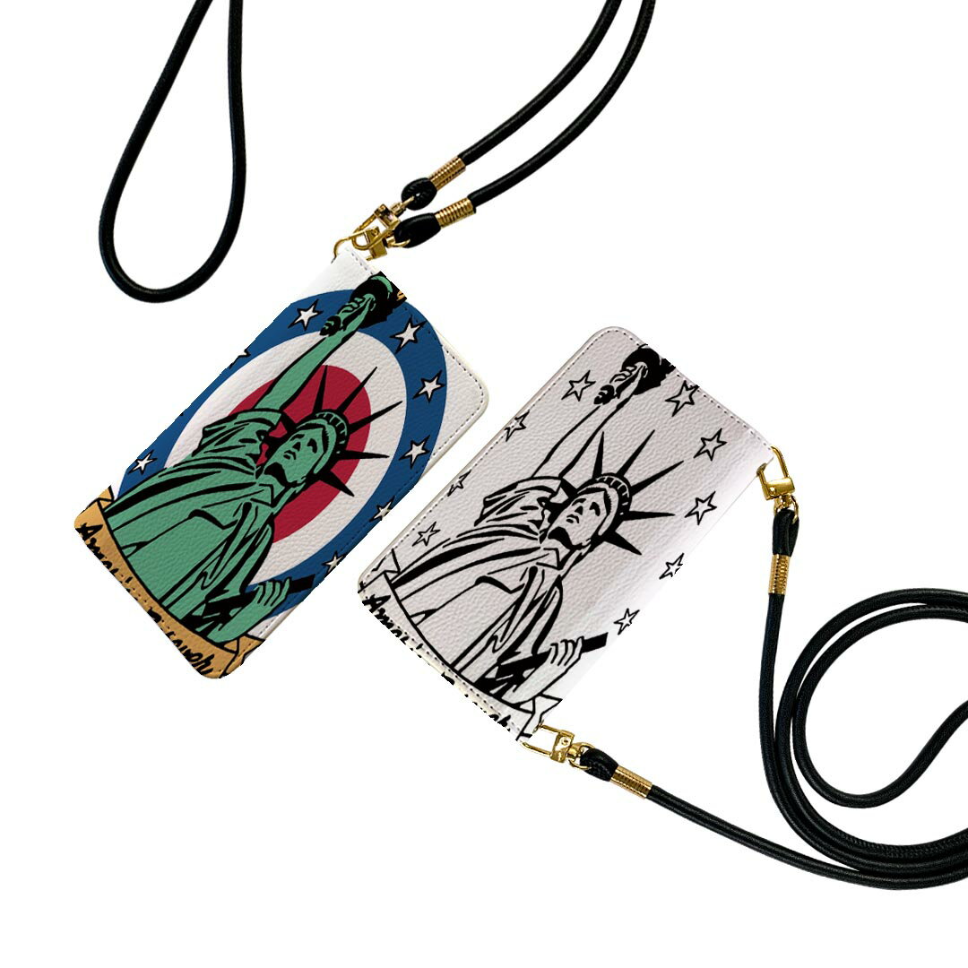 商品特徴・ショルダー付き手帳型スマホケース・シームレスな全面デザイン（内側は落ち着いたオフホワイト）・外側は高品質の人工革を使用・内側にはスマホを装着するケースが付属・機種専用のカメラホール仕様でケースを装着したままの撮影が可能・ワンセグや...