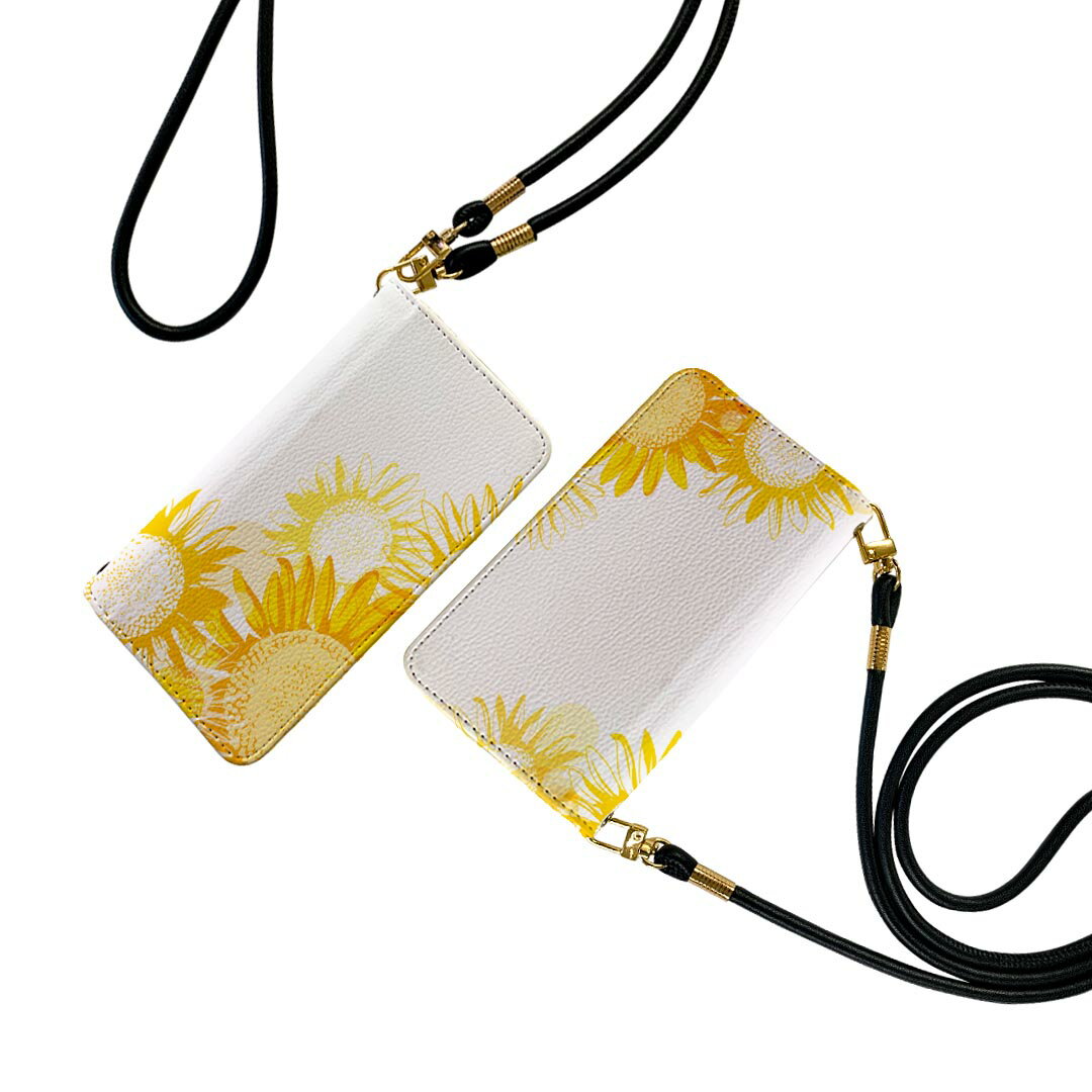 商品特徴・ショルダー付き手帳型スマホケース・シームレスな全面デザイン（内側は落ち着いたオフホワイト）・外側は高品質の人工革を使用・内側にはスマホを装着するケースが付属・機種専用のカメラホール仕様でケースを装着したままの撮影が可能・ワンセグや...