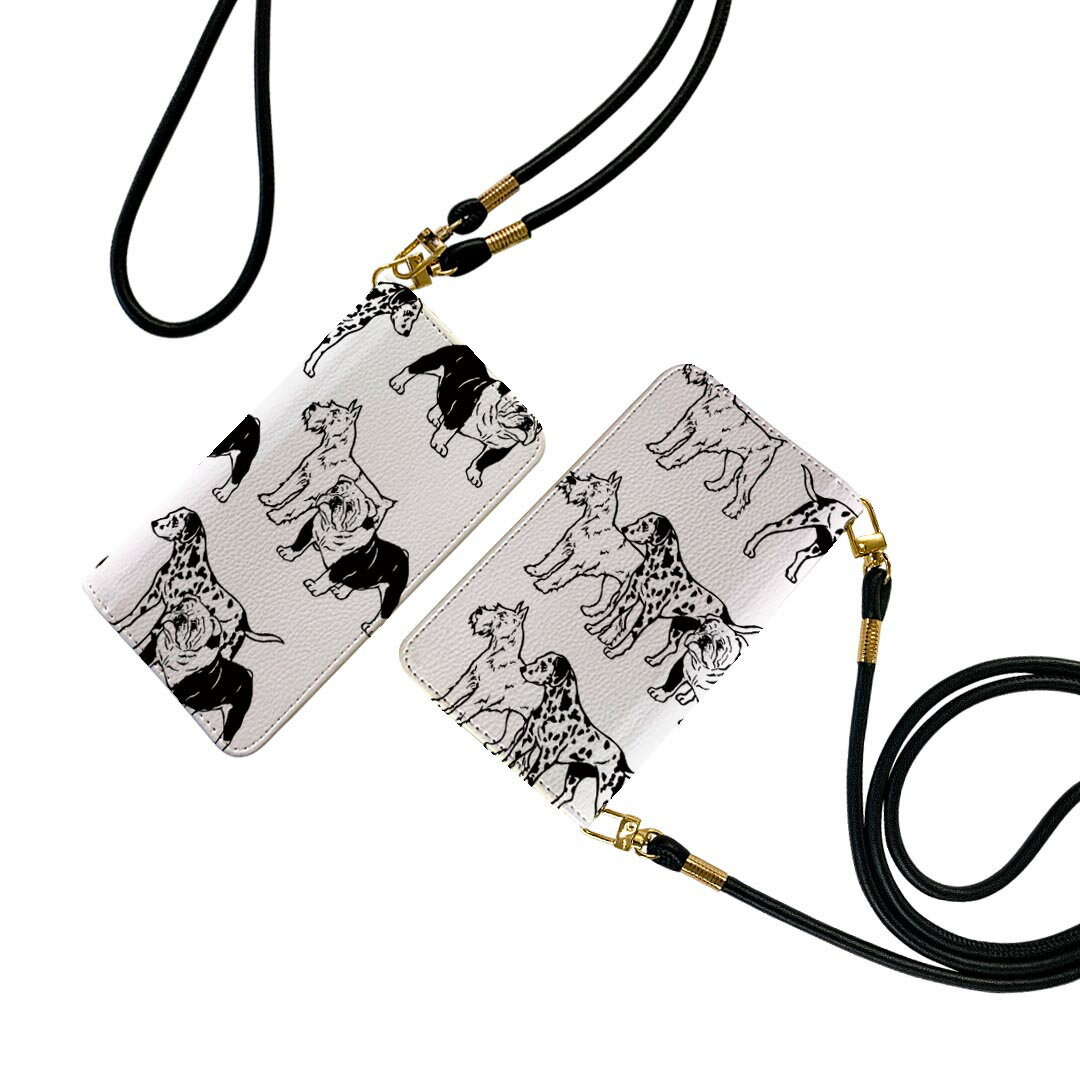 商品特徴・ショルダー付き手帳型スマホケース・シームレスな全面デザイン（内側は落ち着いたオフホワイト）・外側は高品質の人工革を使用・内側にはスマホを装着するケースが付属・機種専用のカメラホール仕様でケースを装着したままの撮影が可能・ワンセグや...