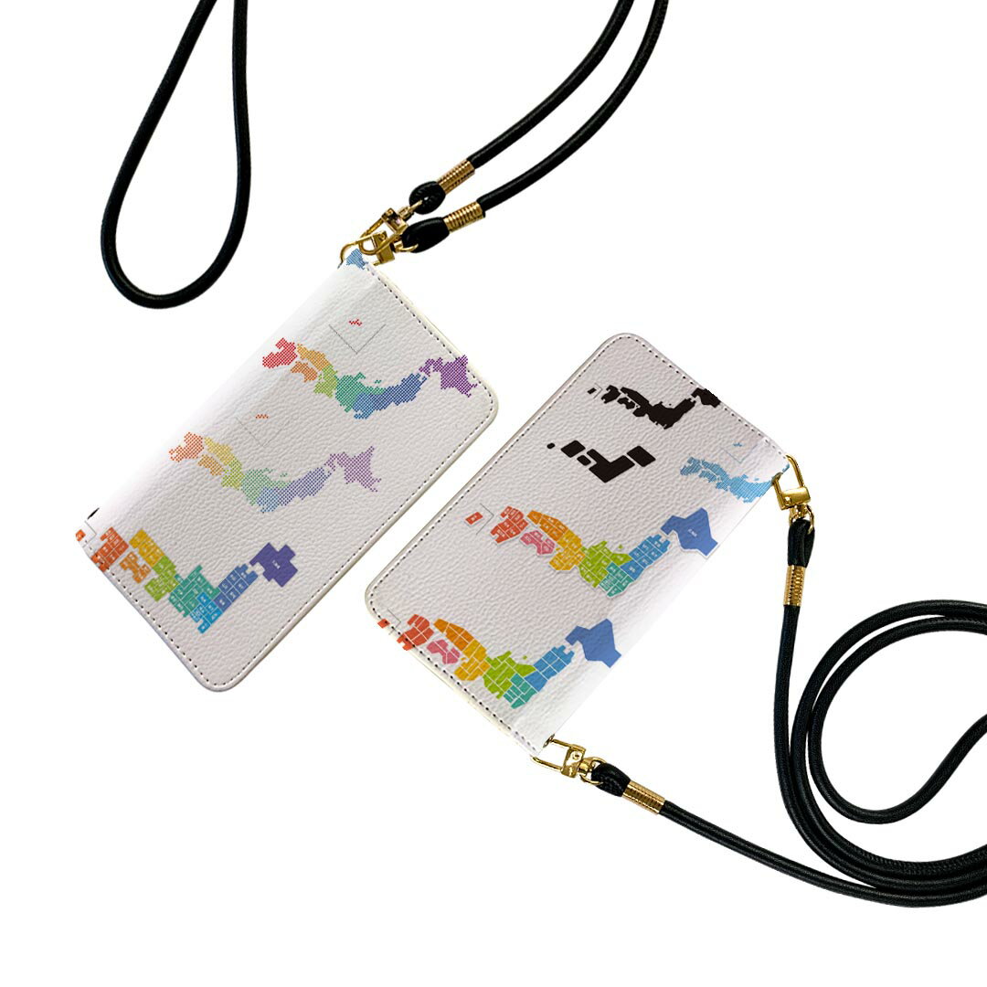 商品特徴・ショルダー付き手帳型スマホケース・シームレスな全面デザイン（内側は落ち着いたオフホワイト）・外側は高品質の人工革を使用・内側にはスマホを装着するケースが付属・機種専用のカメラホール仕様でケースを装着したままの撮影が可能・ワンセグや...