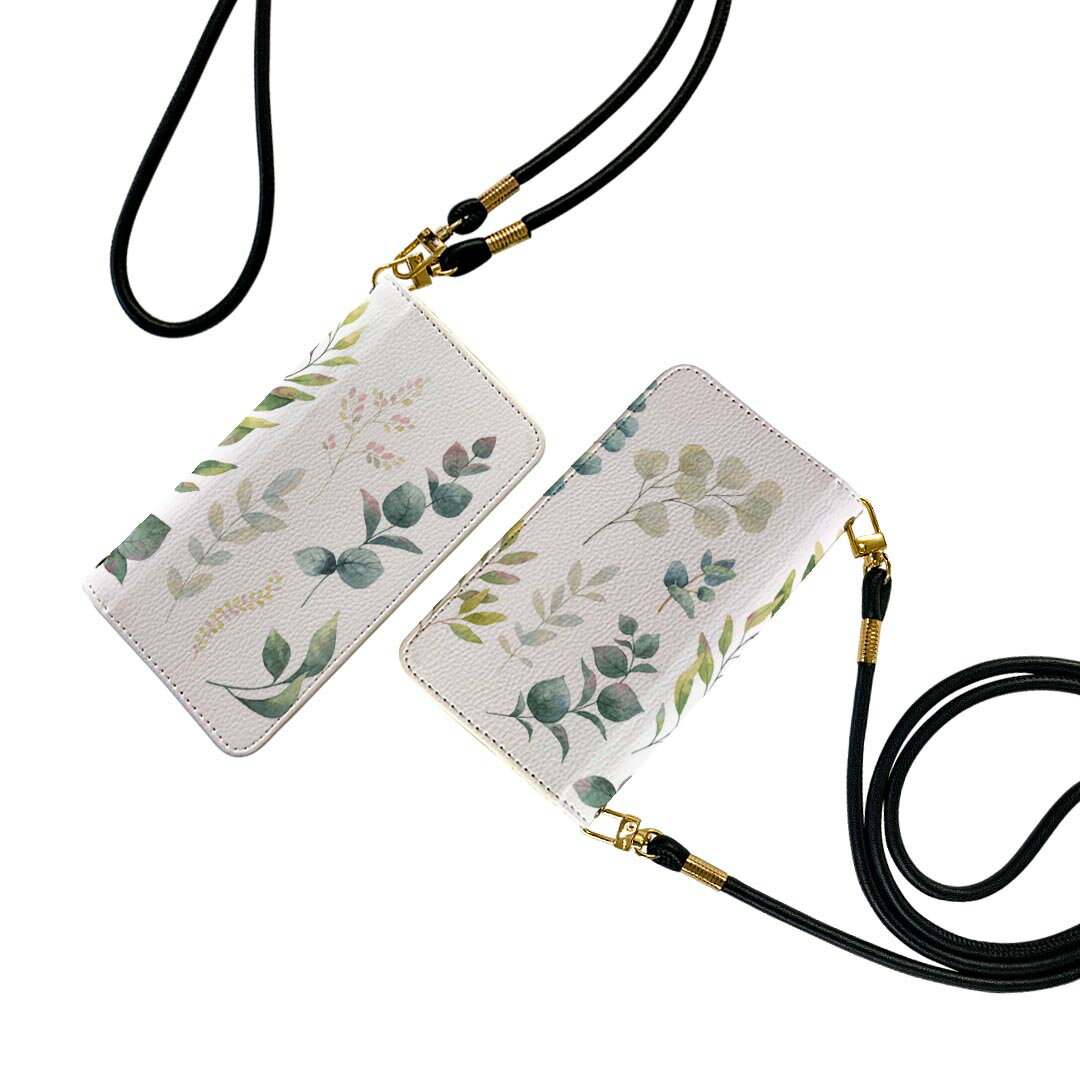 商品特徴・ショルダー付き手帳型スマホケース・シームレスな全面デザイン（内側は落ち着いたオフホワイト）・外側は高品質の人工革を使用・内側にはスマホを装着するケースが付属・機種専用のカメラホール仕様でケースを装着したままの撮影が可能・ワンセグや...