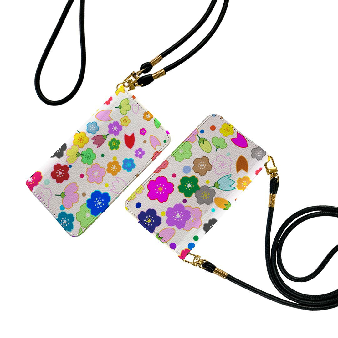 商品特徴・ショルダー付き手帳型スマホケース・シームレスな全面デザイン（内側は落ち着いたオフホワイト）・外側は高品質の人工革を使用・内側にはスマホを装着するケースが付属・機種専用のカメラホール仕様でケースを装着したままの撮影が可能・ワンセグや...