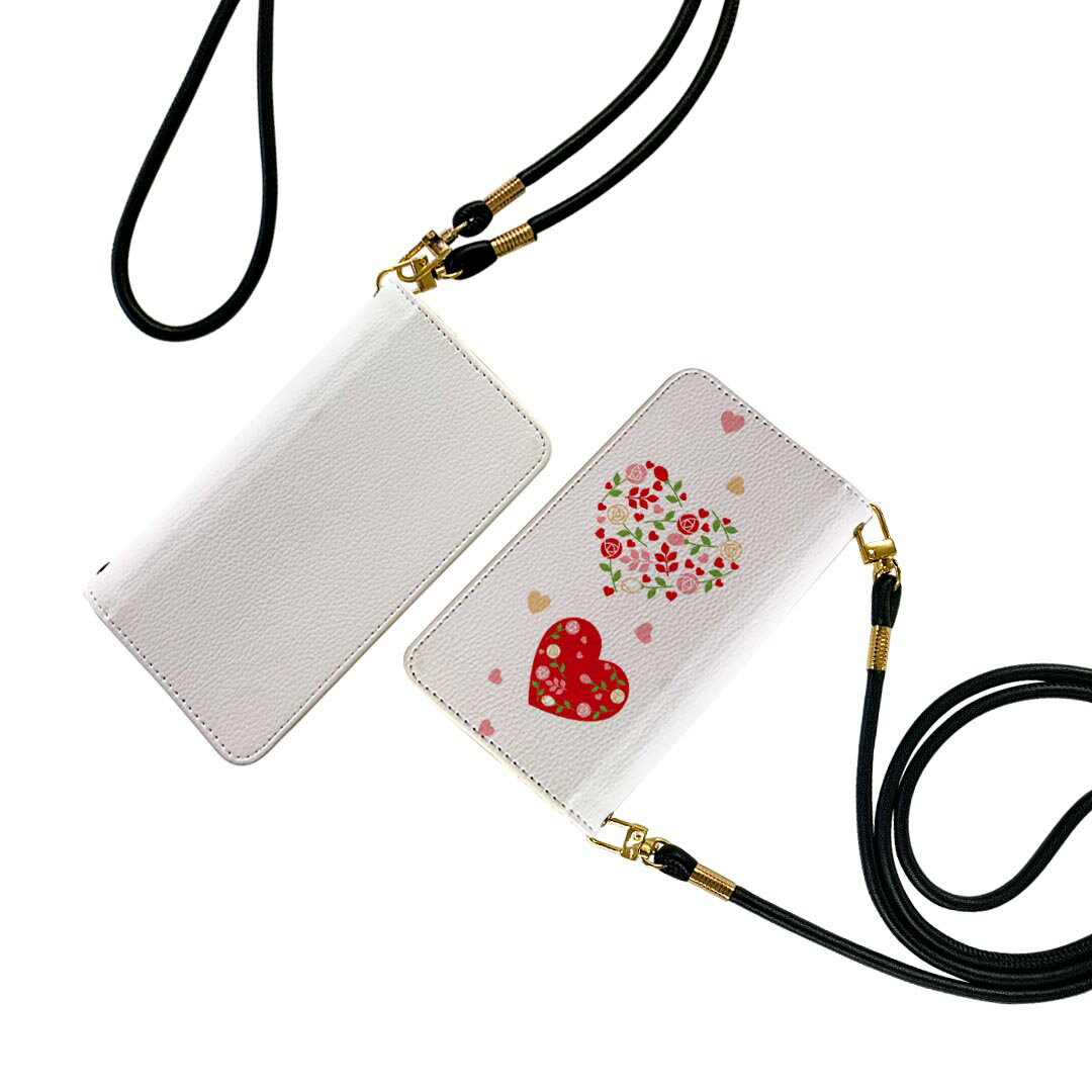 商品特徴・ショルダー付き手帳型スマホケース・シームレスな全面デザイン（内側は落ち着いたオフホワイト）・外側は高品質の人工革を使用・内側にはスマホを装着するケースが付属・機種専用のカメラホール仕様でケースを装着したままの撮影が可能・ワンセグや...