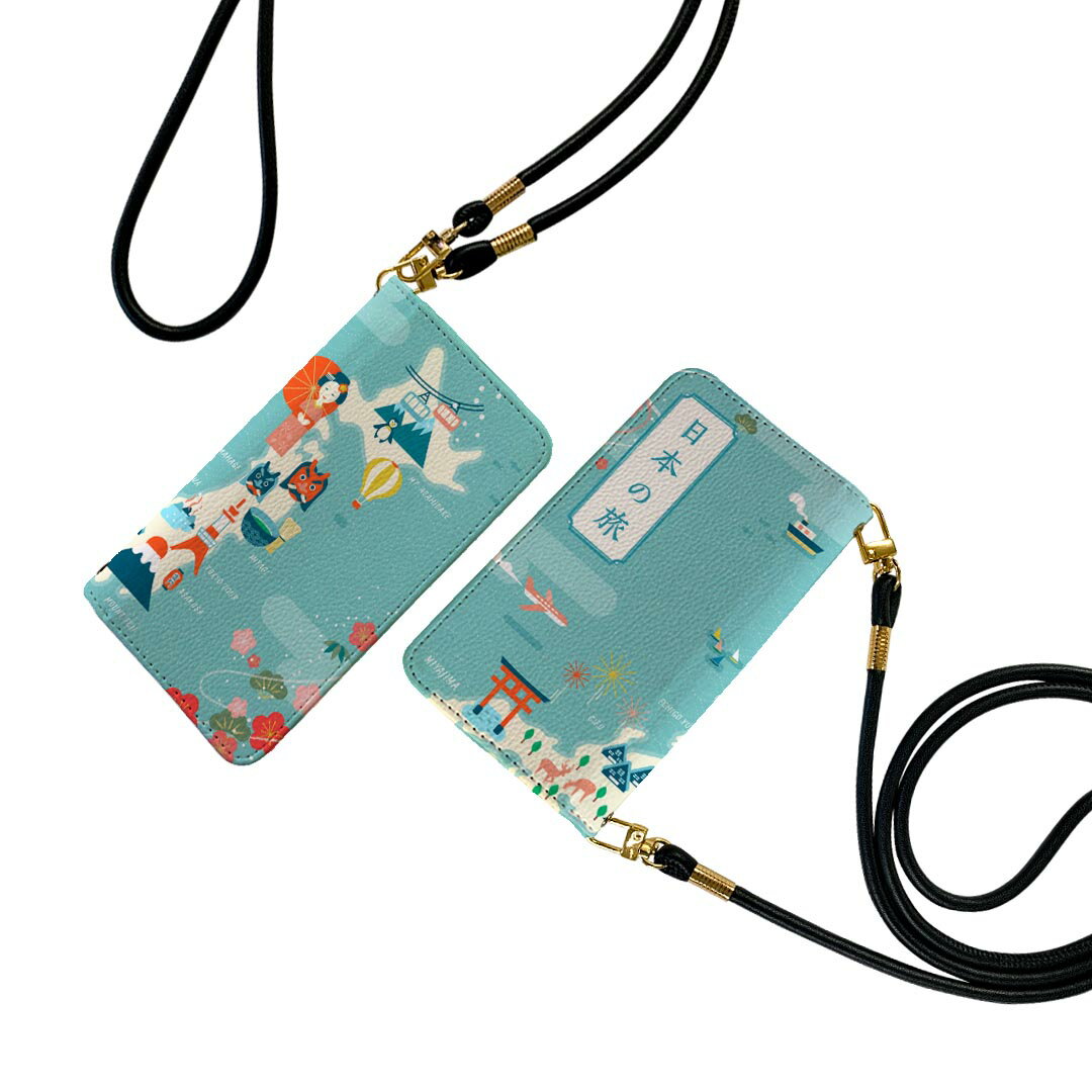 商品特徴・ショルダー付き手帳型スマホケース・シームレスな全面デザイン（内側は落ち着いたオフホワイト）・外側は高品質の人工革を使用・内側にはスマホを装着するケースが付属・機種専用のカメラホール仕様でケースを装着したままの撮影が可能・ワンセグや...