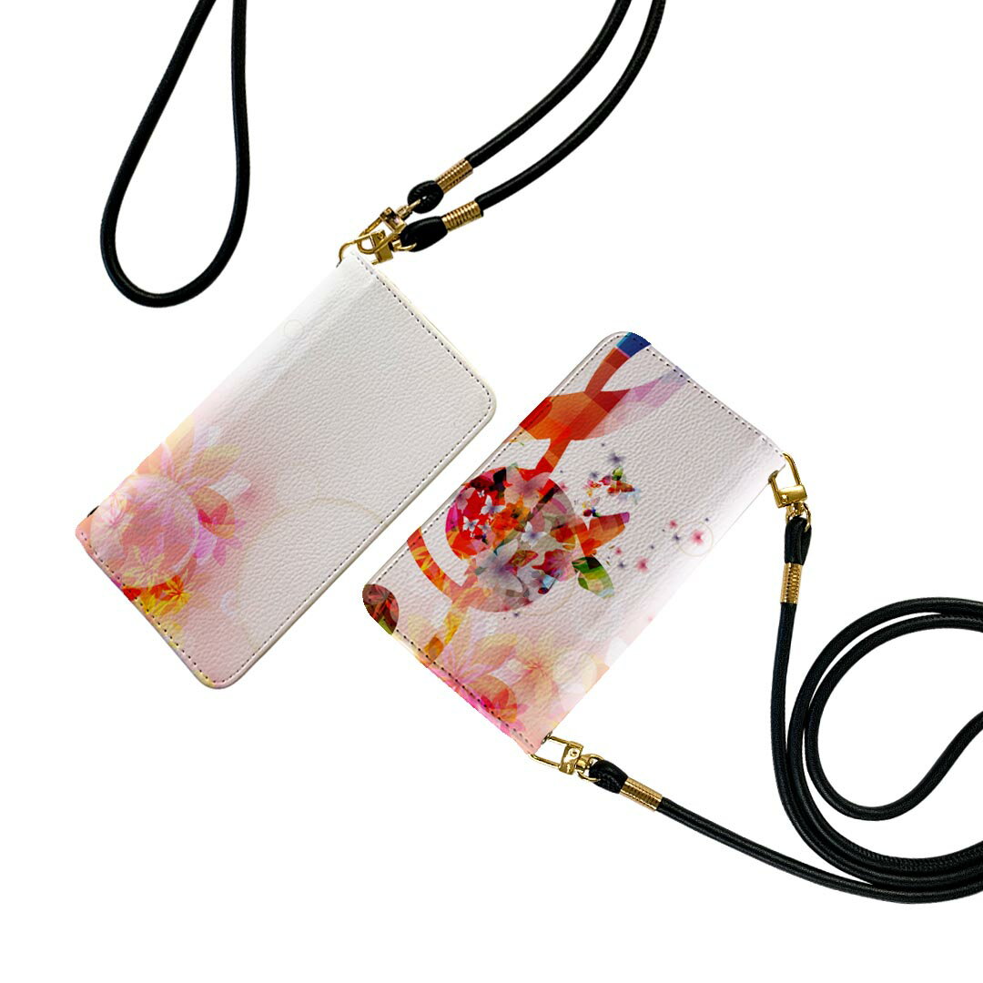 商品特徴・ショルダー付き手帳型スマホケース・シームレスな全面デザイン（内側は落ち着いたオフホワイト）・外側は高品質の人工革を使用・内側にはスマホを装着するケースが付属・機種専用のカメラホール仕様でケースを装着したままの撮影が可能・ワンセグや...