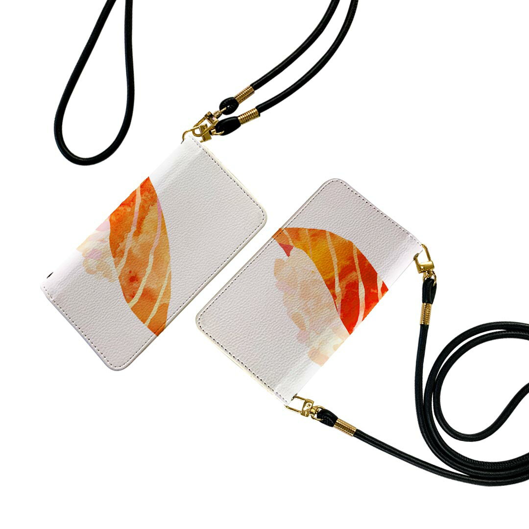 商品特徴・ショルダー付き手帳型スマホケース・シームレスな全面デザイン（内側は落ち着いたオフホワイト）・外側は高品質の人工革を使用・内側にはスマホを装着するケースが付属・機種専用のカメラホール仕様でケースを装着したままの撮影が可能・ワンセグや...