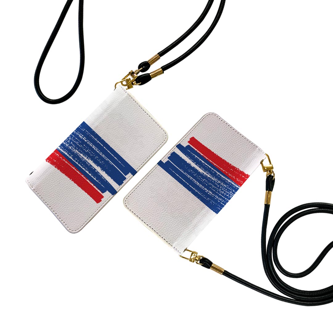 商品特徴・ショルダー付き手帳型スマホケース・シームレスな全面デザイン（内側は落ち着いたオフホワイト）・外側は高品質の人工革を使用・内側にはスマホを装着するケースが付属・機種専用のカメラホール仕様でケースを装着したままの撮影が可能・ワンセグや...