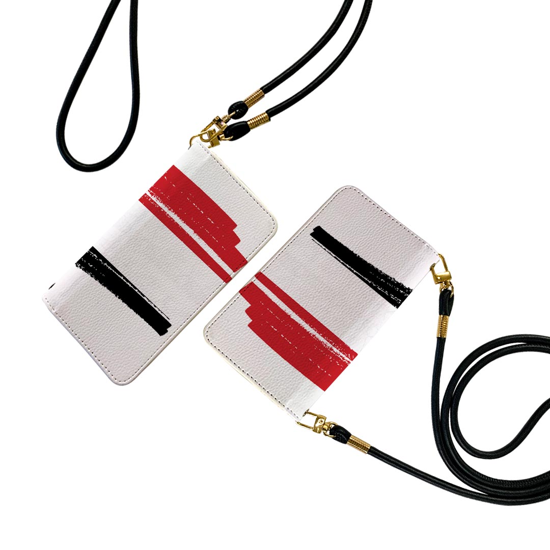 商品特徴・ショルダー付き手帳型スマホケース・シームレスな全面デザイン（内側は落ち着いたオフホワイト）・外側は高品質の人工革を使用・内側にはスマホを装着するケースが付属・機種専用のカメラホール仕様でケースを装着したままの撮影が可能・ワンセグや...