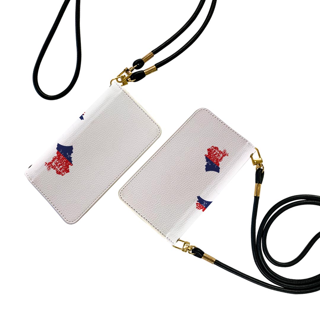 商品特徴・ショルダー付き手帳型スマホケース・シームレスな全面デザイン（内側は落ち着いたオフホワイト）・外側は高品質の人工革を使用・内側にはスマホを装着するケースが付属・機種専用のカメラホール仕様でケースを装着したままの撮影が可能・ワンセグや...