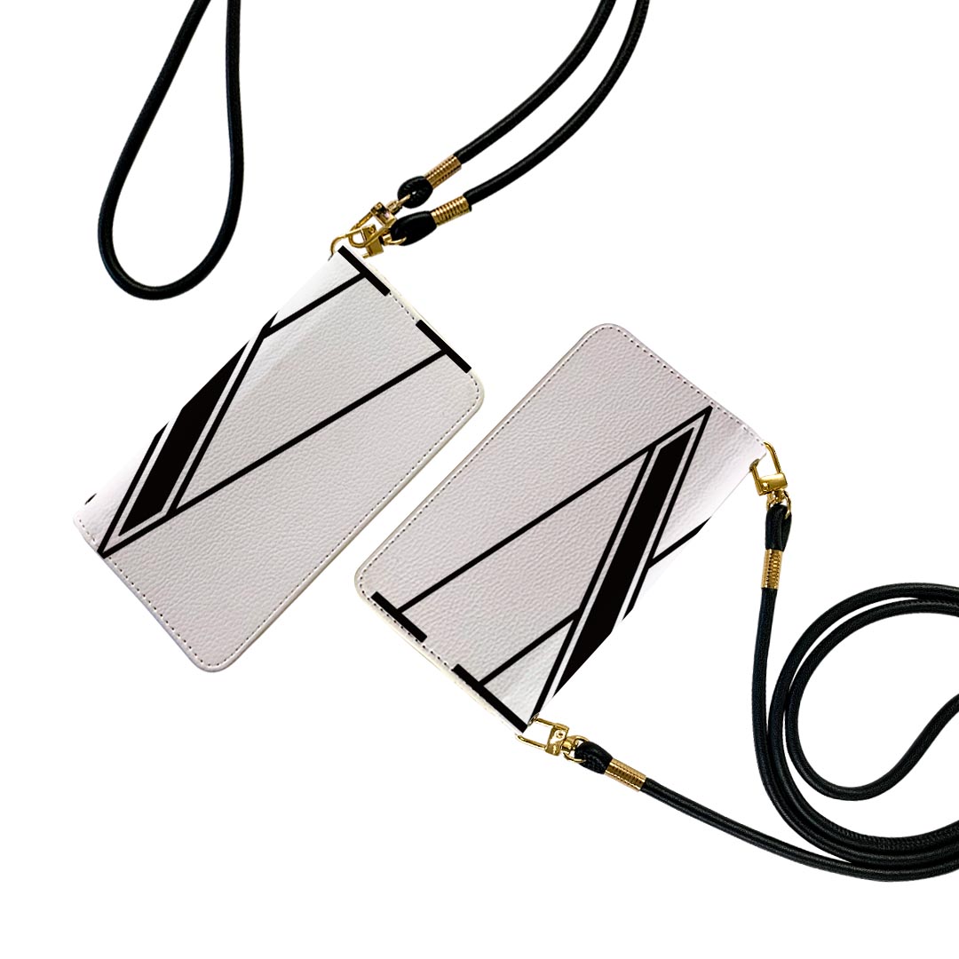 商品特徴・ショルダー付き手帳型スマホケース・シームレスな全面デザイン（内側は落ち着いたオフホワイト）・外側は高品質の人工革を使用・内側にはスマホを装着するケースが付属・機種専用のカメラホール仕様でケースを装着したままの撮影が可能・ワンセグや...