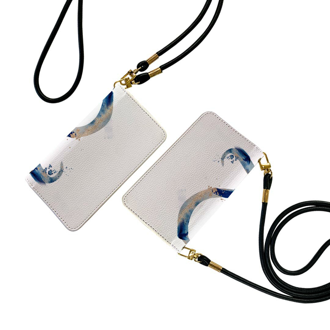 商品特徴・ショルダー付き手帳型スマホケース・シームレスな全面デザイン（内側は落ち着いたオフホワイト）・外側は高品質の人工革を使用・内側にはスマホを装着するケースが付属・機種専用のカメラホール仕様でケースを装着したままの撮影が可能・ワンセグや...