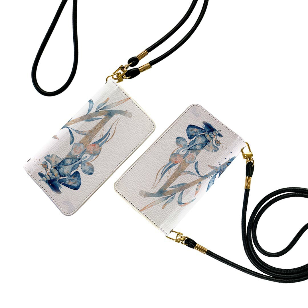 商品特徴・ショルダー付き手帳型スマホケース・シームレスな全面デザイン（内側は落ち着いたオフホワイト）・外側は高品質の人工革を使用・内側にはスマホを装着するケースが付属・機種専用のカメラホール仕様でケースを装着したままの撮影が可能・ワンセグや...