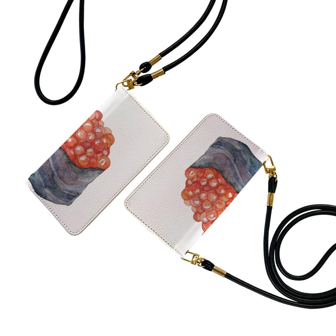 商品特徴・ショルダー付き手帳型スマホケース・シームレスな全面デザイン（内側は落ち着いたオフホワイト）・外側は高品質の人工革を使用・内側にはスマホを装着するケースが付属・機種専用のカメラホール仕様でケースを装着したままの撮影が可能・ワンセグや...