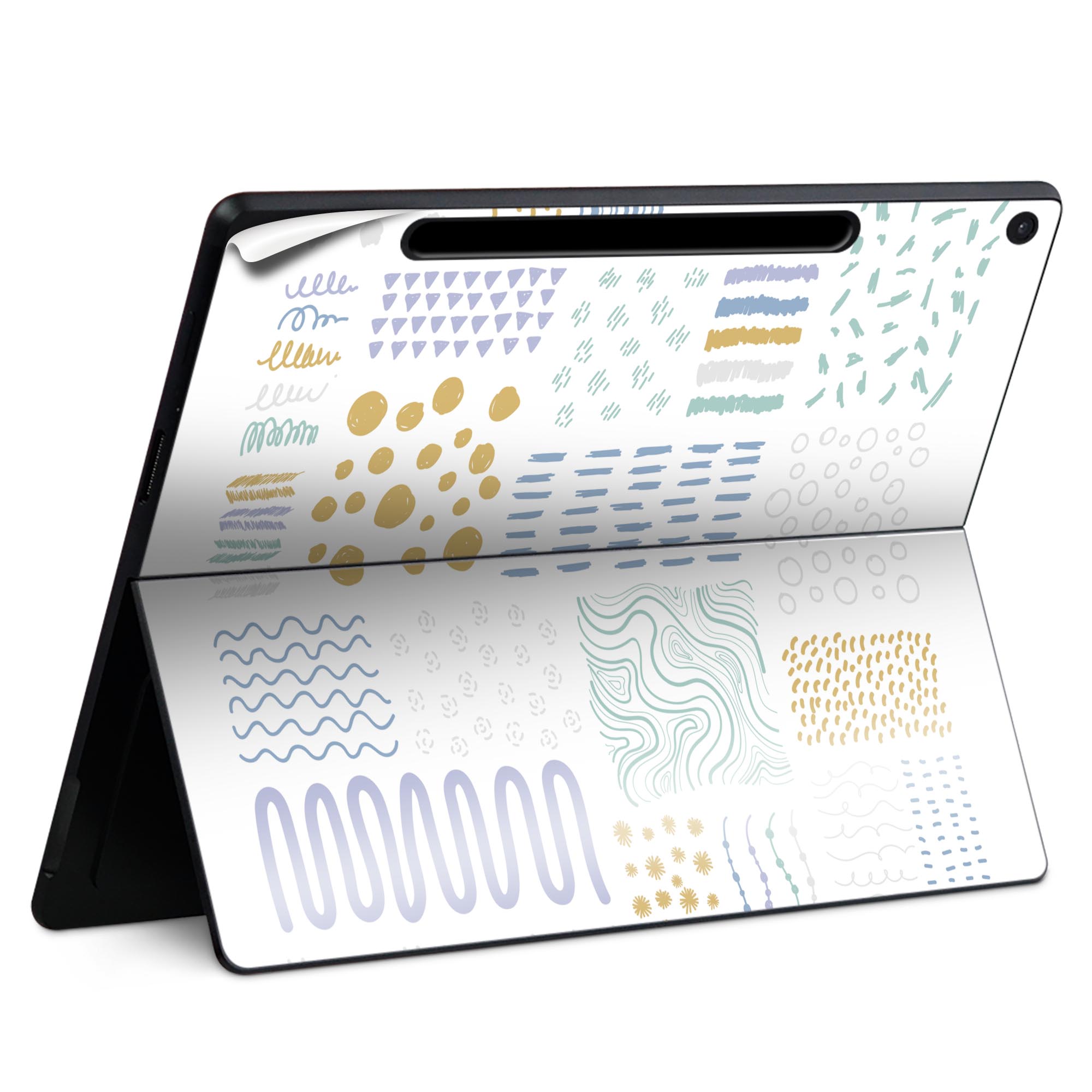 商品特徴・貼るだけでかんたん着せ替え、Surfac Pro 12インチ(2025) 共通対応デザインスキンシール・高精細プリントで写真と遜色のない仕上がり！半光沢シートでしっとりツヤのある表現力・ちょっとしたすり傷からSurface本体を保...