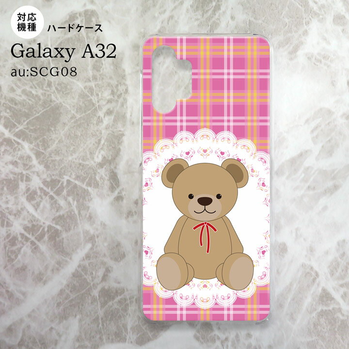 配達方法 &nbsp;メール便宅配便 代金引換×○ 日時指定×○ お届け方法ポスト投函手渡し 商品保証×○ SCG08 Galaxy A32 ケース ハードケース くま チェック レース ピンク商品コード：nk-a32-756対応機種名：G...
