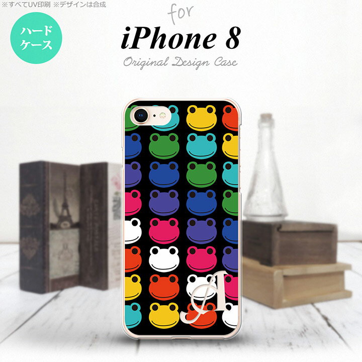 配達方法 &nbsp;メール便宅配便 代金引換×○ 日時指定×○ お届け方法ポスト投函手渡し 商品保証×○ iPhone7 iPhone8 スマホケース ハードケース カエル かえる B 黒 +アルファベット商品コード：nk-ip8-165...