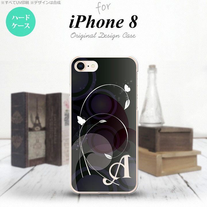 配達方法 &nbsp;メール便宅配便 代金引換×○ 日時指定×○ お届け方法ポスト投函手渡し 商品保証×○ iPhone7 iPhone8 スマホケース ハードケース バタフライ 蝶 A 黒 +アルファベット商品コード：nk-ip8-204...