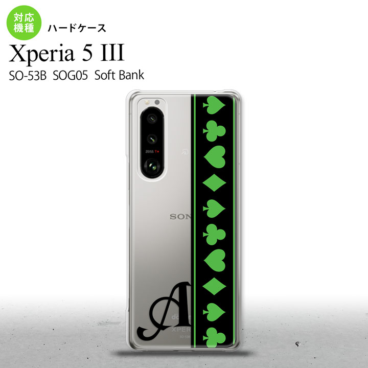 配達方法 &nbsp;メール便宅配便 代金引換×○ 日時指定×○ お届け方法ポスト投函手渡し 商品保証×○ SO-53B SOG05 Xperia5III ケース ハードケース トランプ 帯 黒 緑 +アルファベット商品コード：nk-xp5...
