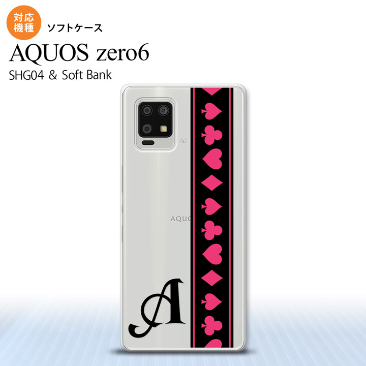 配達方法 &nbsp;メール便宅配便 代金引換×○ 日時指定×○ お届け方法ポスト投函手渡し 商品保証×○ SHG04 SHG04 ZERO6 AQUOS zero6 スマホケース ソフトケース トランプ 帯 黒 ピンク +アルファベット商...