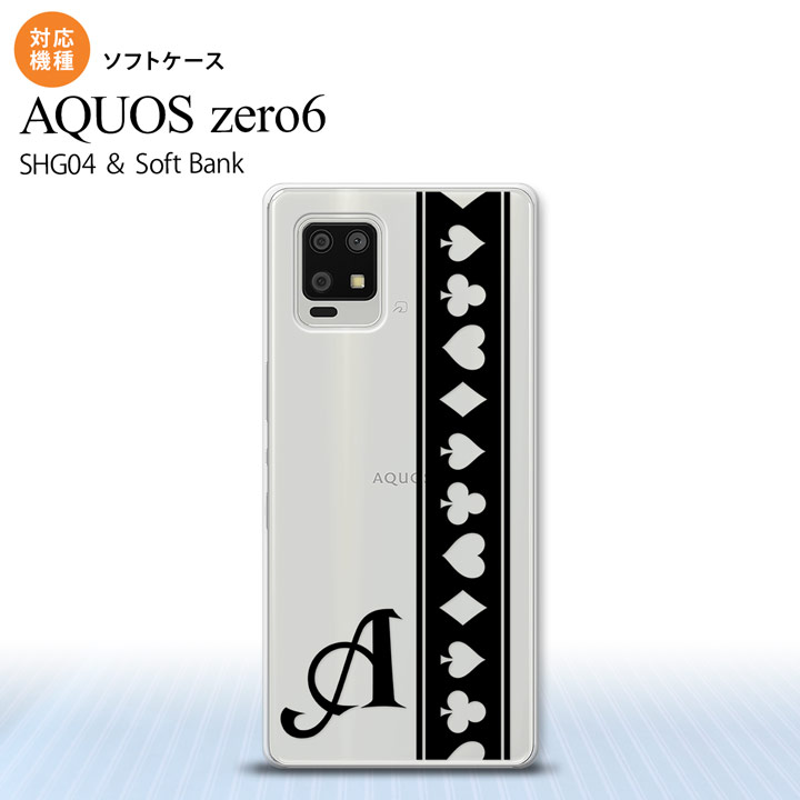 配達方法 &nbsp;メール便宅配便 代金引換×○ 日時指定×○ お届け方法ポスト投函手渡し 商品保証×○ SHG04 SHG04 ZERO6 AQUOS zero6 スマホケース ソフトケース トランプ 帯 黒 クリア +アルファベット商...