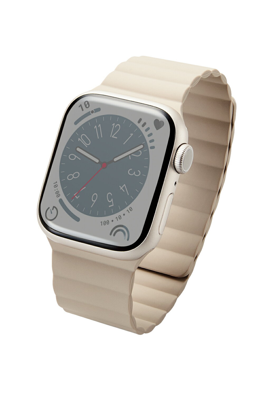 【商品説明】■バンドに埋め込まれたマグネットで、バックルを使わず簡単に装着できるApple Watch用マグネットバンドです。■細かな長さ調整も簡単にできて手首にしなやかにフィットします。■柔らかく装着感の良いシリコン製です。■汗や水に強く...